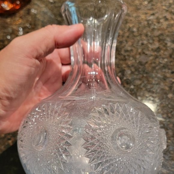 Heisey | Dining | Antique Heisey Pressed Glass Sunburst Open Water Jug ...